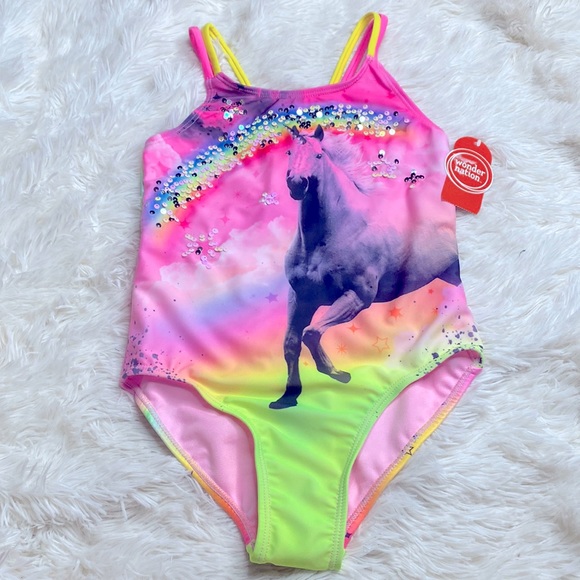 wonder nation | Swim | Wonder Nation Neon Pink Green Yellow Unicorn ...